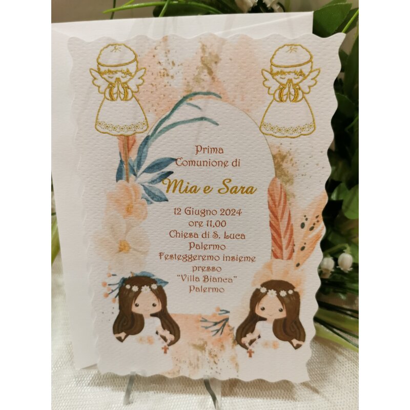 INVITO PRIMA COMUNIONE GEMELLE - Bomboniera Chic