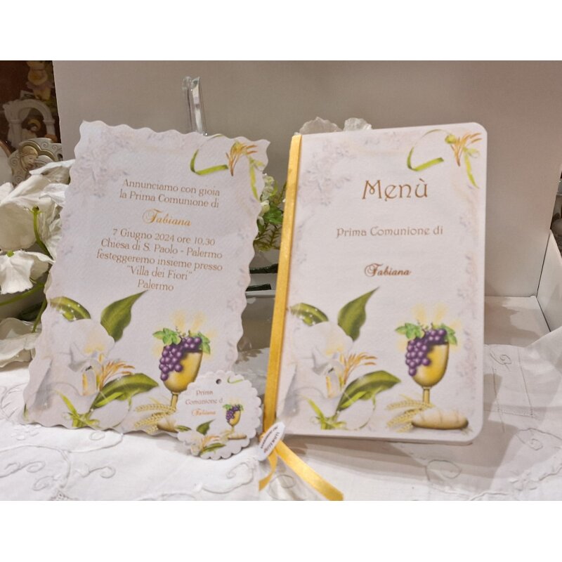 MENU' PRIMA COMUNIONE CALLE E SPIGHE - Bomboniera Chic