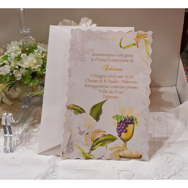 MENU' PRIMA COMUNIONE CALLE E SPIGHE - Bomboniera Chic