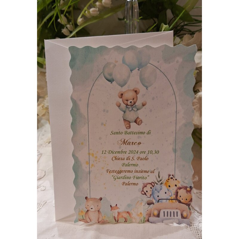 INVITO BATTESIMO ORSETTO - Bomboniera Chic