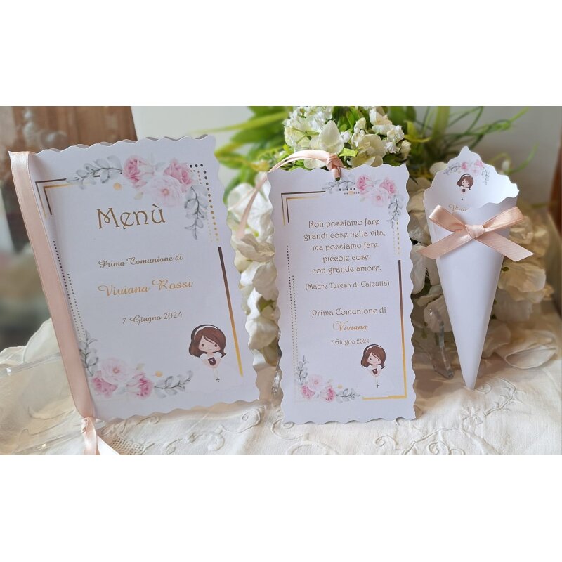 MENU' PRIMA COMUNIONE BAMBINA - Bomboniera Chic