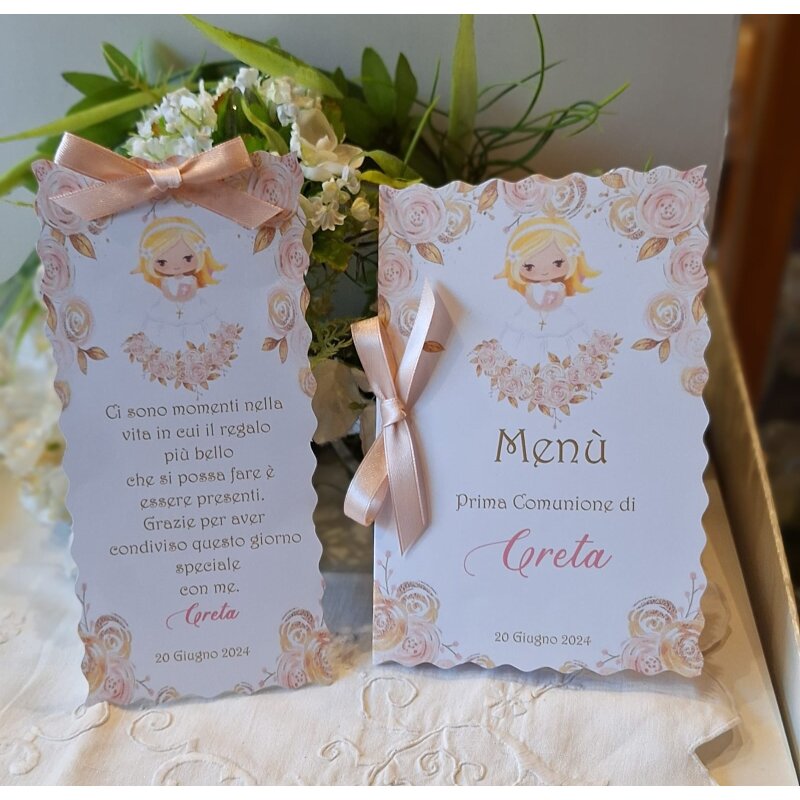 MENU' PRIMA COMUNIONE BAMBINA - Bomboniera Chic
