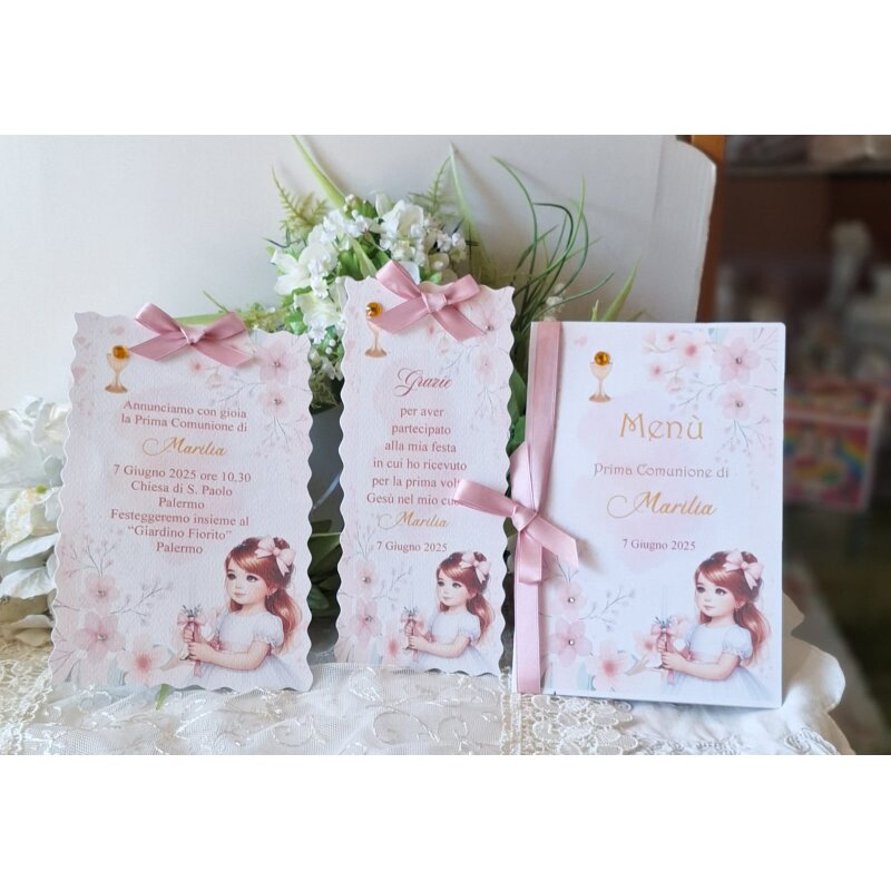 MENU' PRIMA COMUNIONE BAMBINA - Bomboniera Chic
