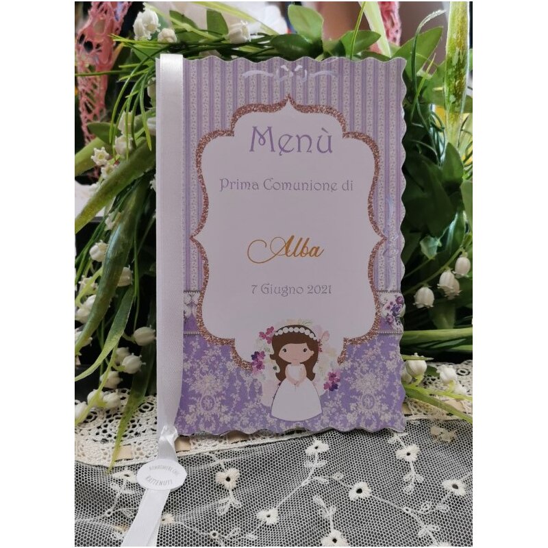 MENU' PRIMA COMUNIONE GLICINE - Bomboniera Chic