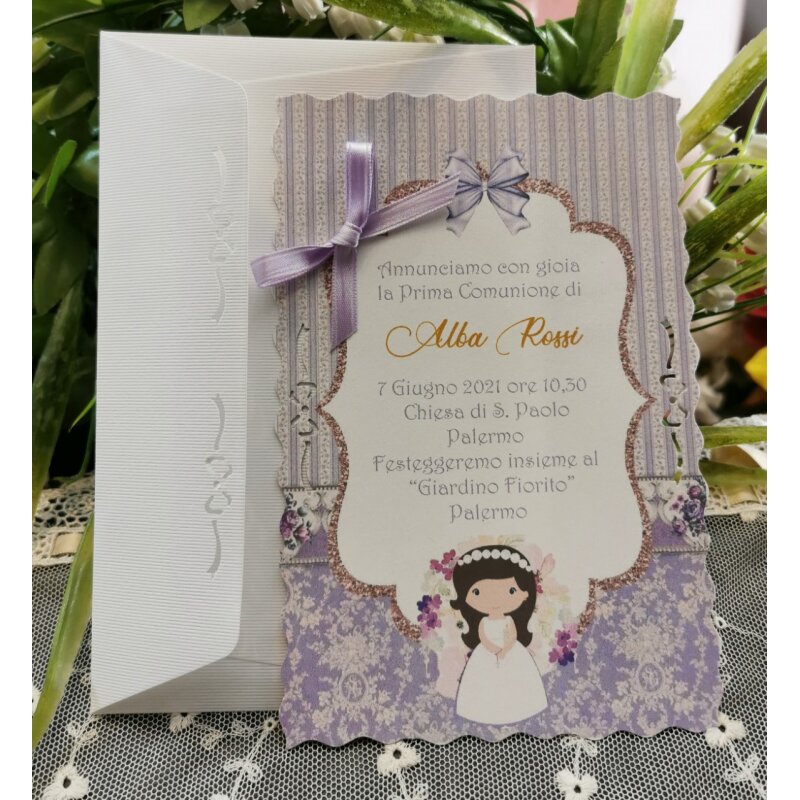 MENU' PRIMA COMUNIONE GLICINE - Bomboniera Chic