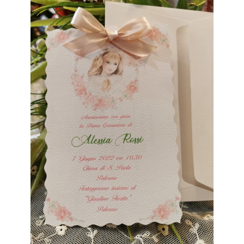 MENU' PRIMA COMUNIONE ROSA CIPRIA - Bomboniera Chic