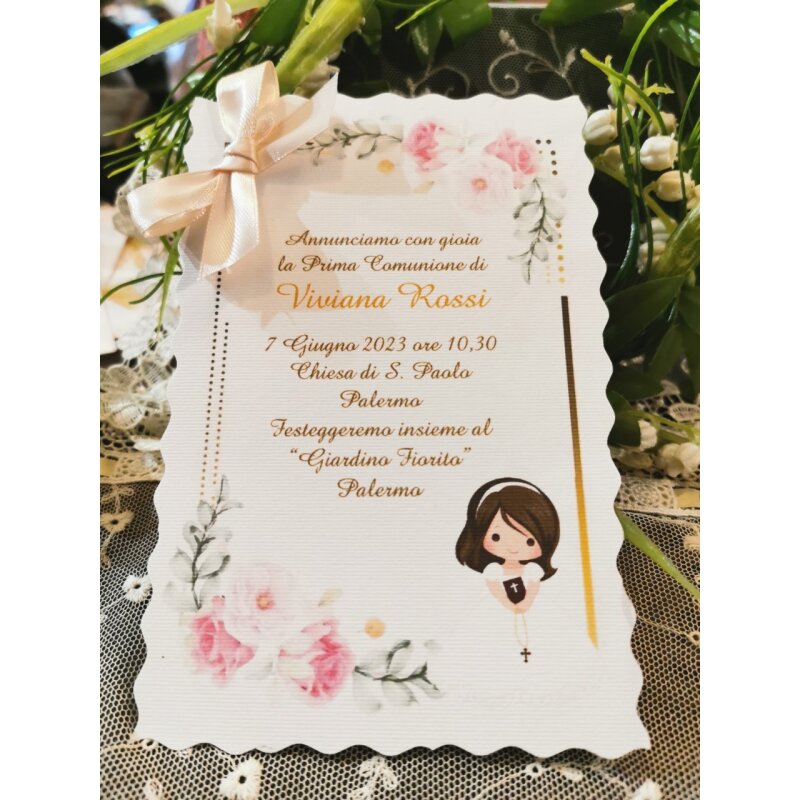 INVITO PRIMA COMUNIONE BIMBA - Bomboniera Chic