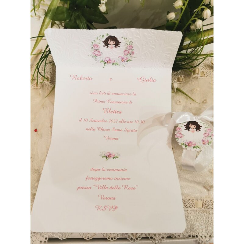 INVITO PRIMA COMUNIONE BIMBA - Bomboniera Chic
