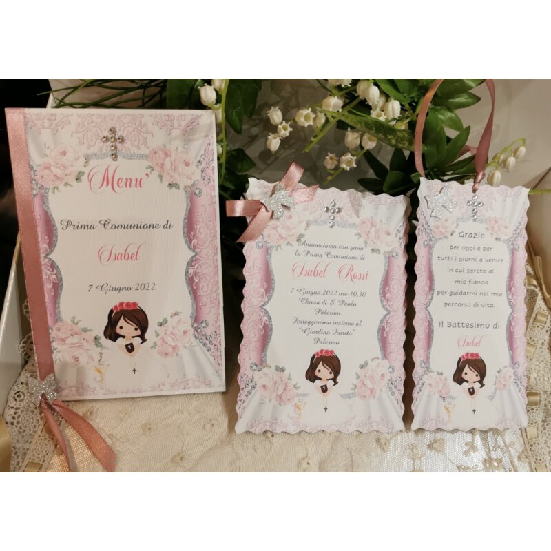 MENU' PRIMA COMUNIONE ELEGANTE - Bomboniera Chic