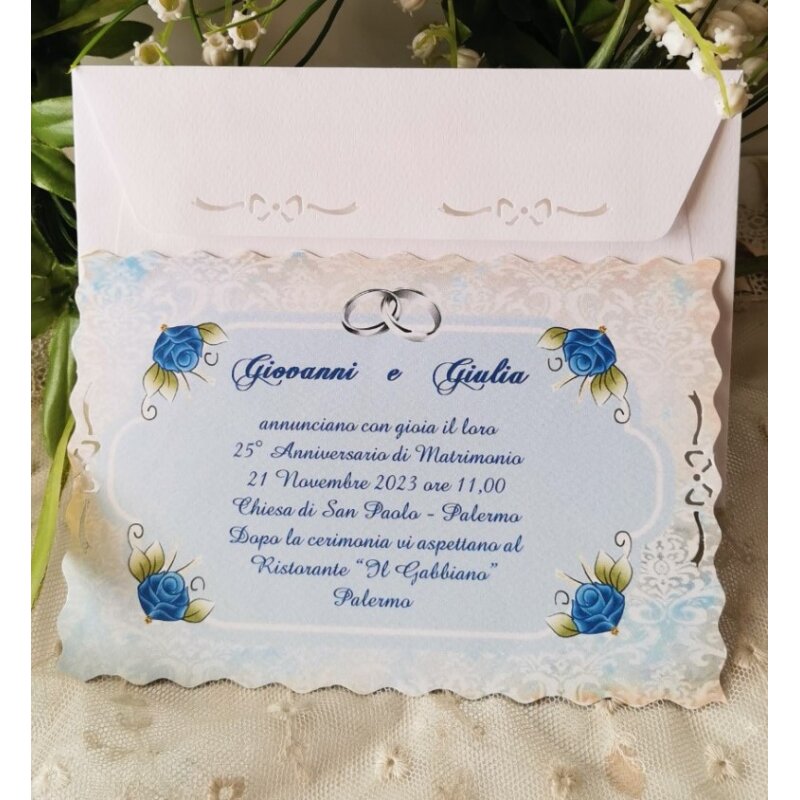 INVITO NOZZE 25° ANNIVERSARIO - Bomboniera Chic