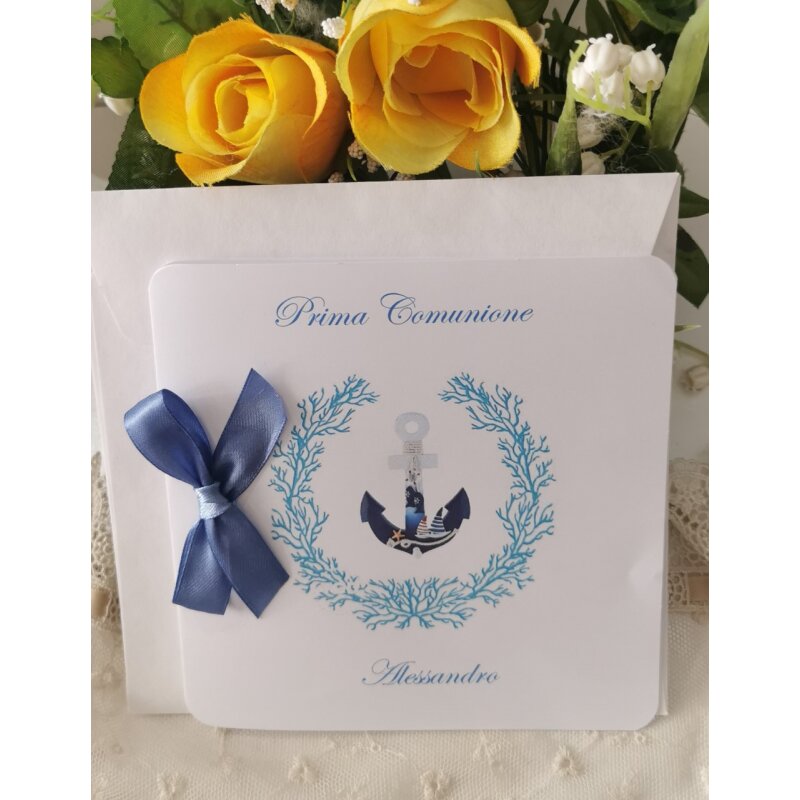 INVITO PRIMA COMUNIONE MARINO - Bomboniera Chic
