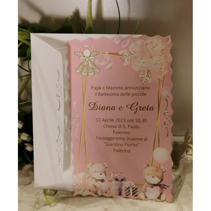 INVITO BATTESIMO GEMELLI - Bomboniera Chic