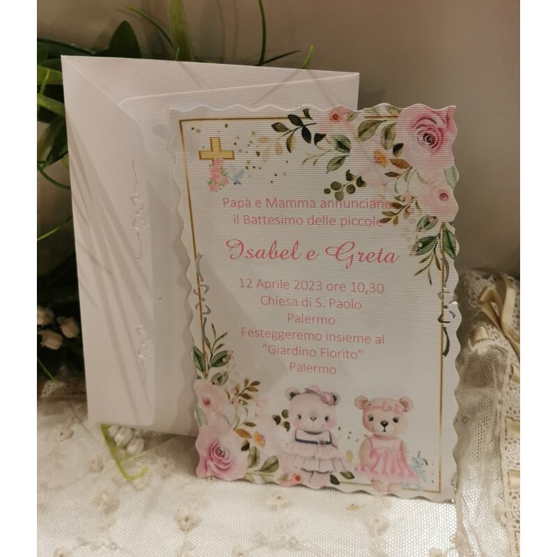 INVITO BATTESIMO GEMELLI - Bomboniera Chic