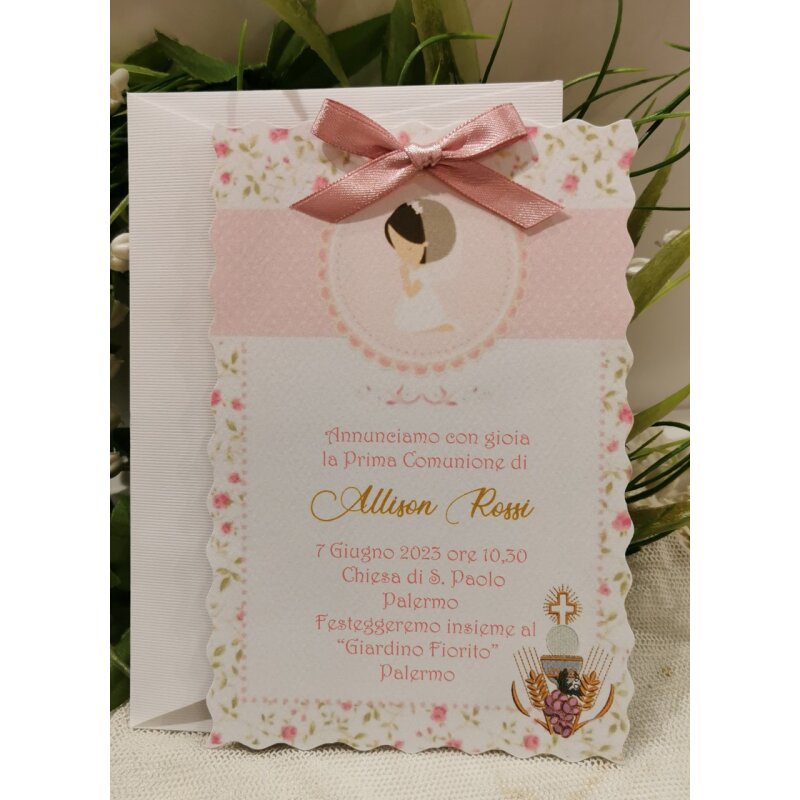 INVITO PRIMA COMUNIONE BIMBA - Bomboniera Chic