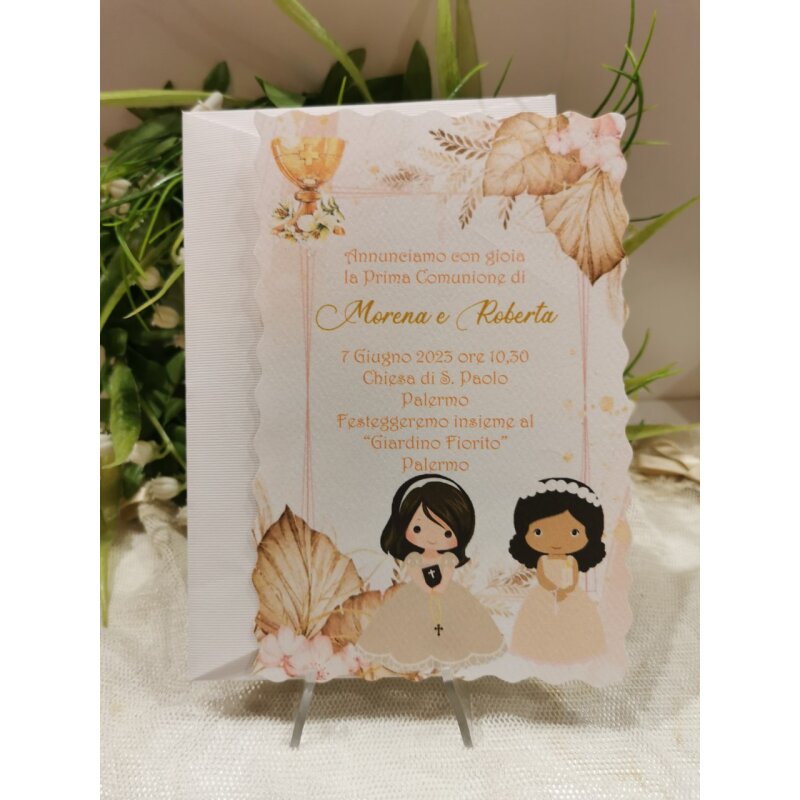 INVITO PRIMA COMUNIONE SORELLE - Bomboniera Chic