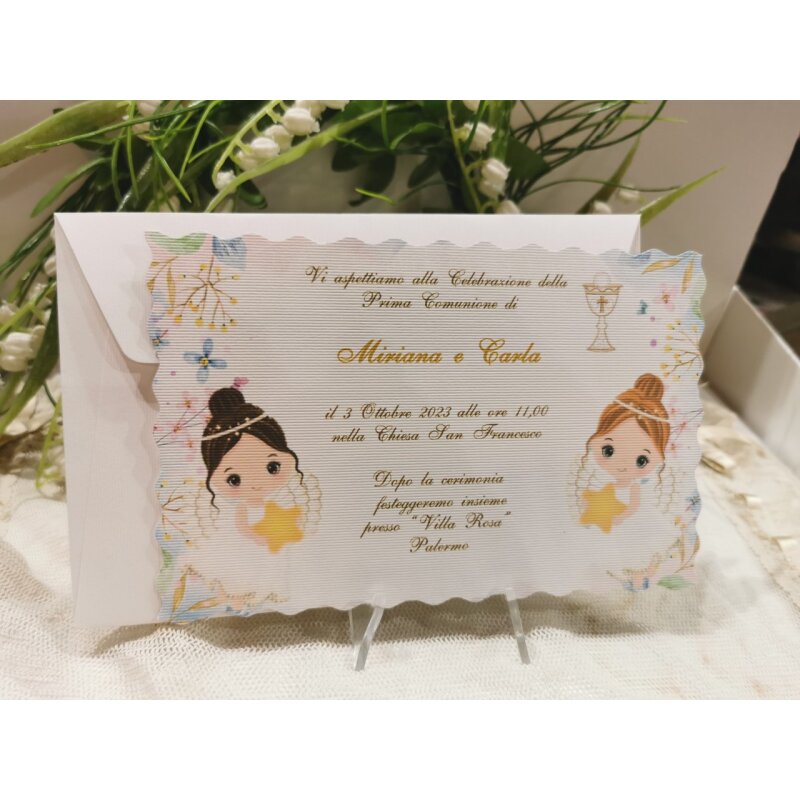 INVITO PRIMA COMUNIONE SORELLE - Bomboniera Chic