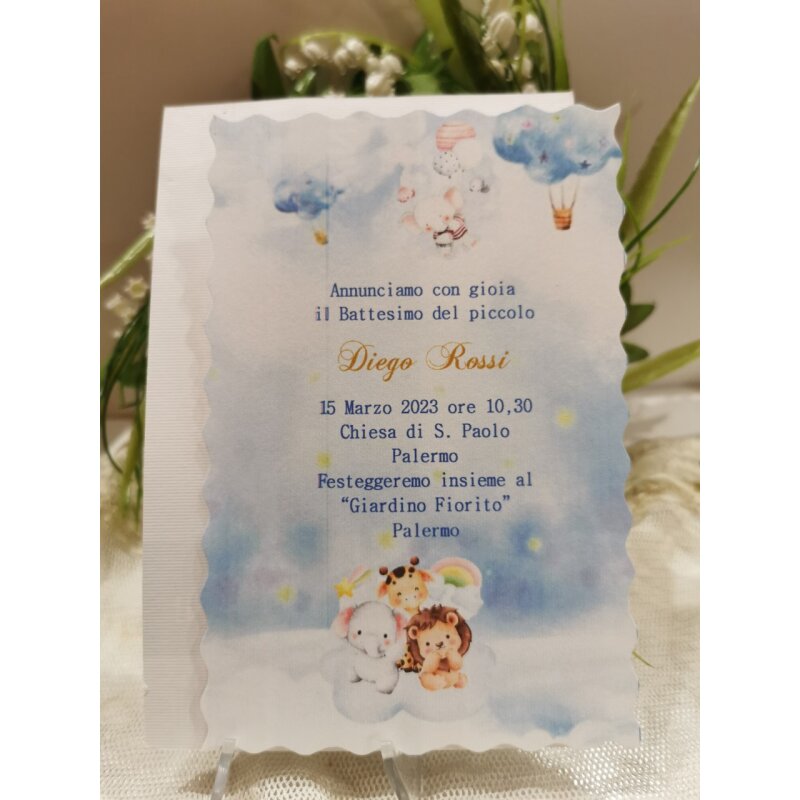 INVITO BATTESIMO ELEFANTE - Bomboniera Chic