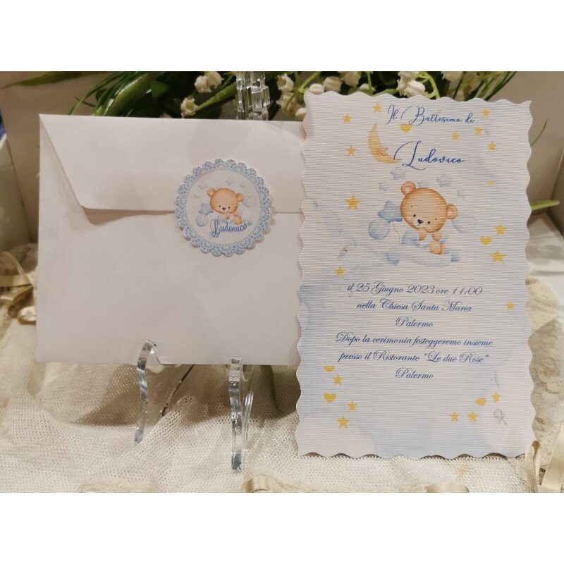 INVITO BATTESIMO ORSETTO - Bomboniera Chic
