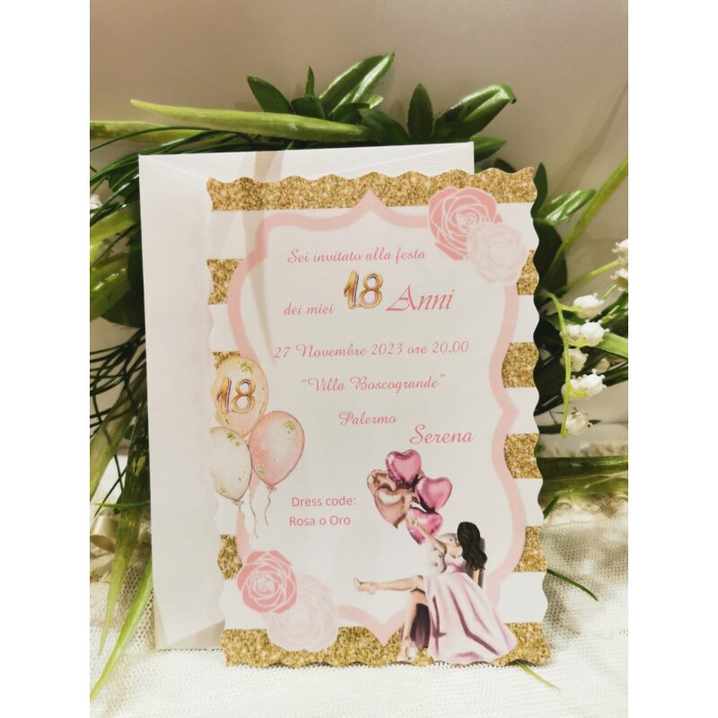 INVITO 18 ANNI RAGAZZA - Bomboniera Chic