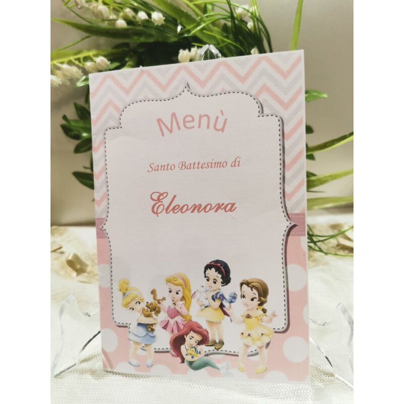 MENU'BATTESIMO PRINCIPESSE - Bomboniera Chic MENU'BATTESIMO PRINCIPESSE - Bomboniera Chic