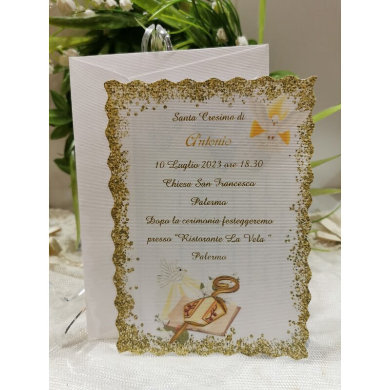 INVITO SANTA CRESIMA RAGAZZO - Bomboniera Chic