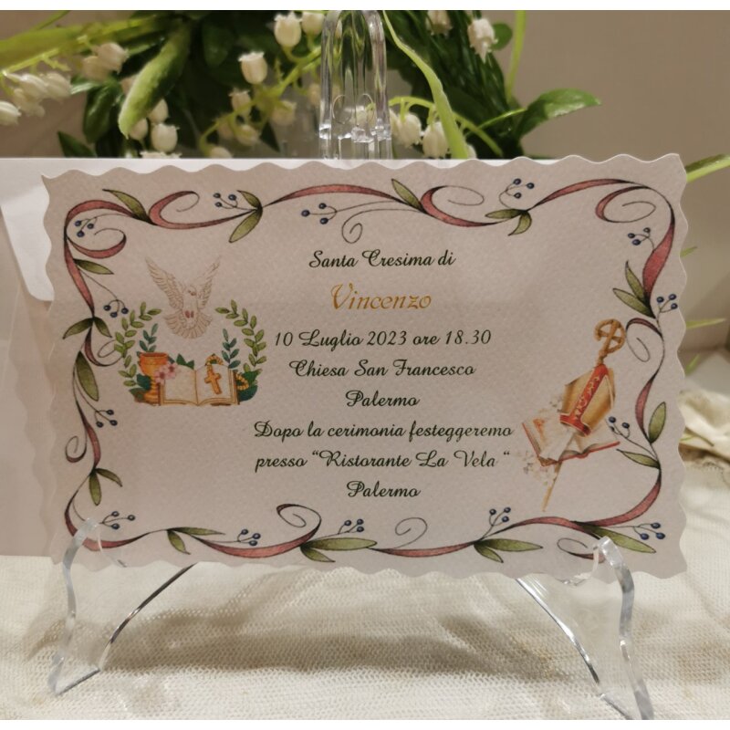 INVITO SANTA CRESIMA RAGAZZO - Bomboniera Chic