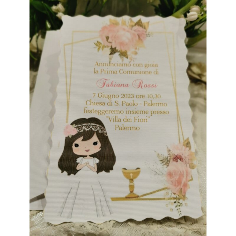 INVITO PRIMA COMUNIONE BIMBA - Bomboniera Chic
