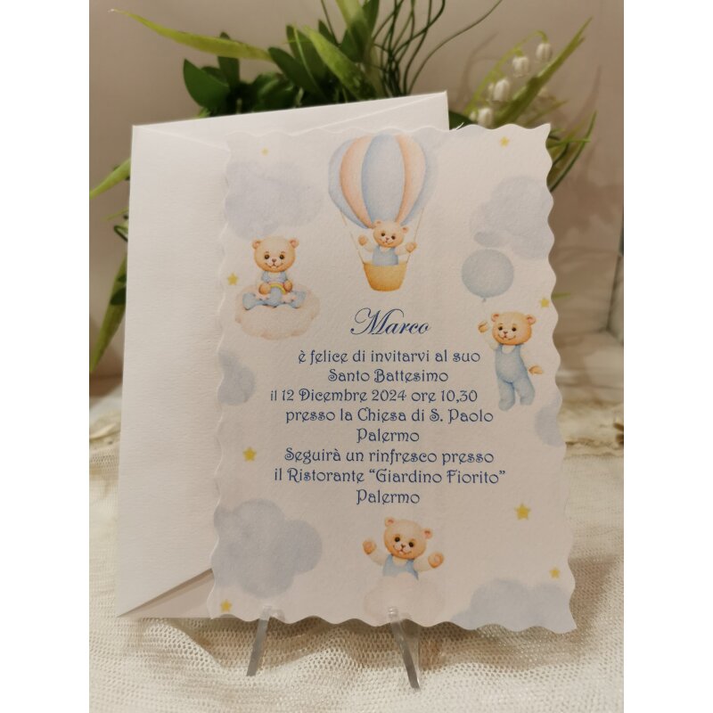 INVITO BATTESIMO ORSETTO - Bomboniera Chic